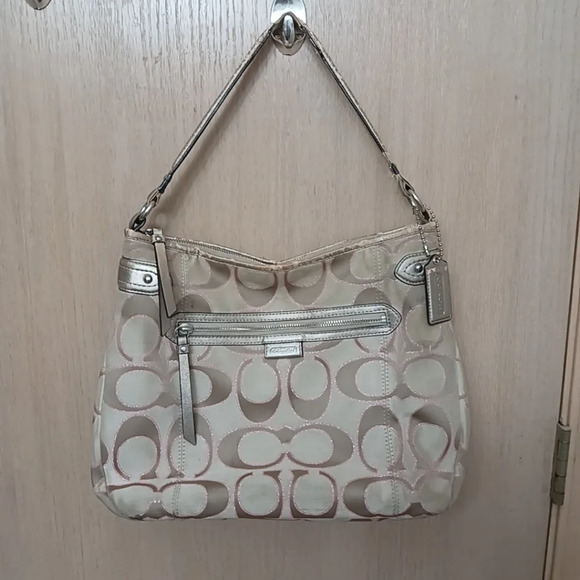 Coach | Bags | Coach Daisy Signature Outline Metallic Shoulder Bag ...